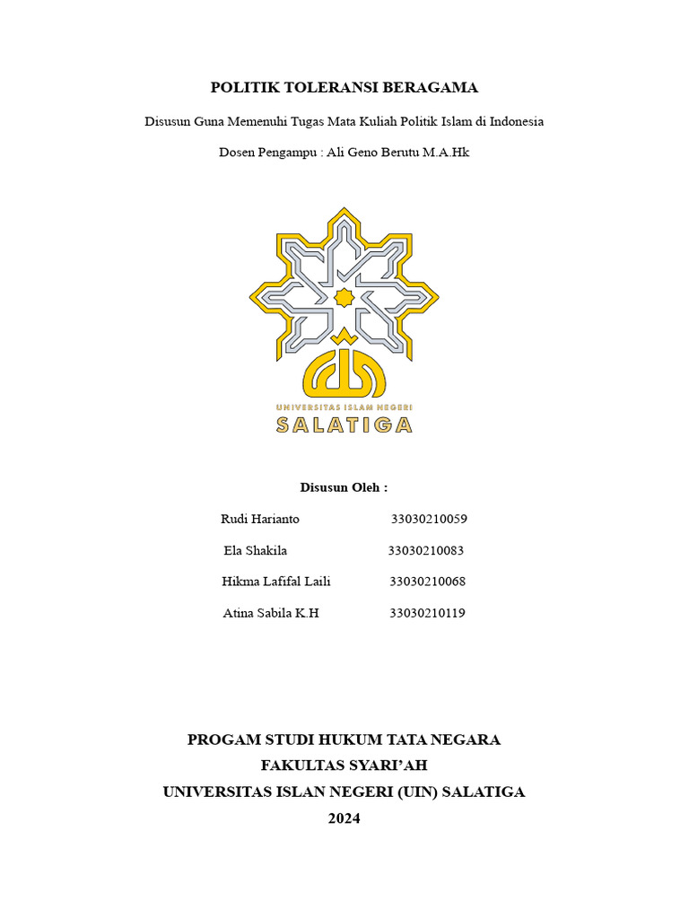 K.7 Politik Toleransi Beragama | PDF