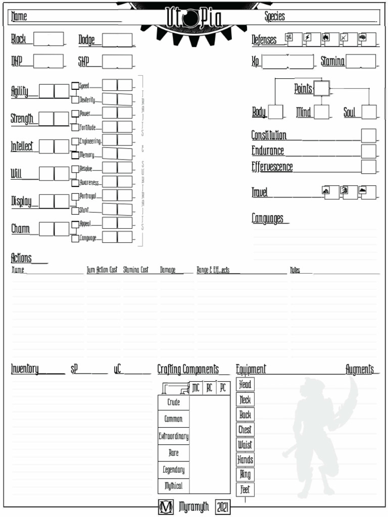 Basic Character Sheet EDITABLE Rnfdeo | PDF