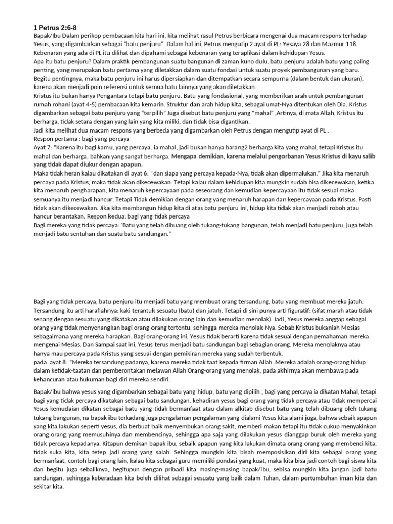 Batu Penjuru Atau Batu Sandungan | PDF