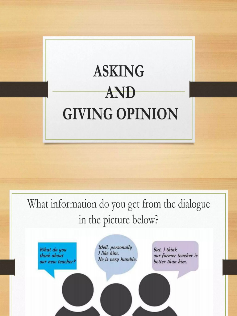 Asking and Giving Opinion 1 | PDF