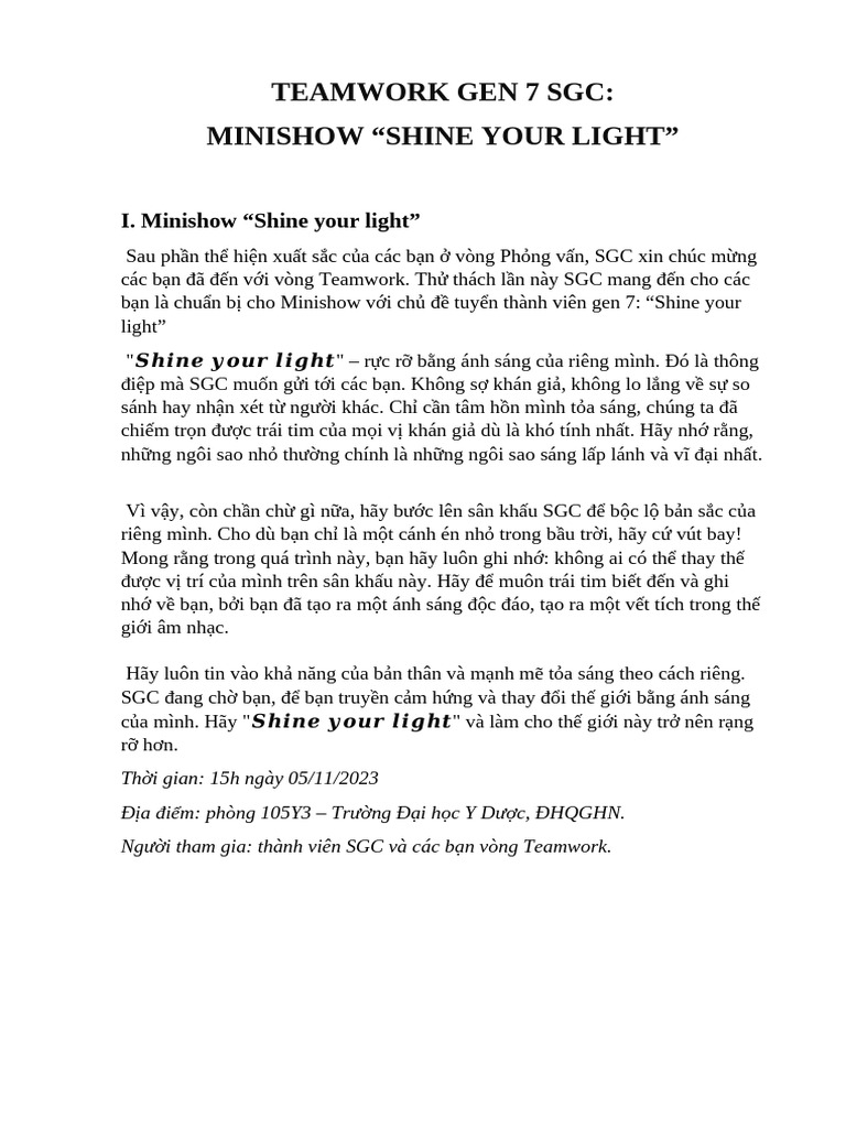 Minishow Teamwork Gen 7 | PDF