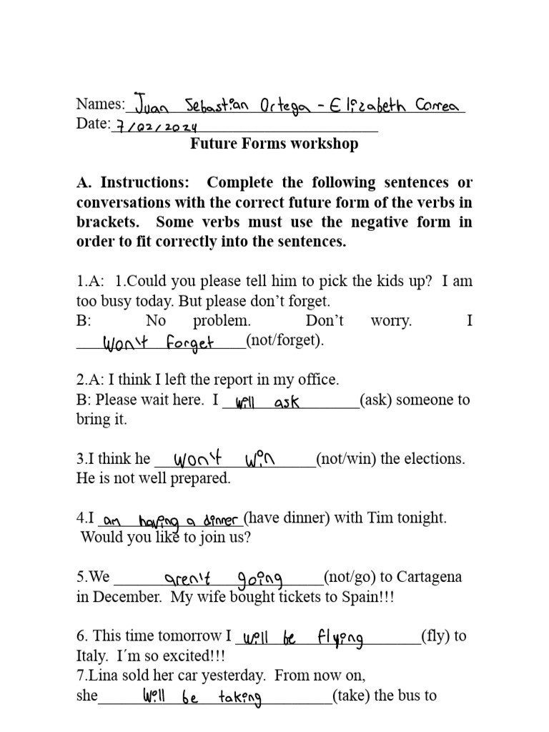 English Future Tense Practice | PDF