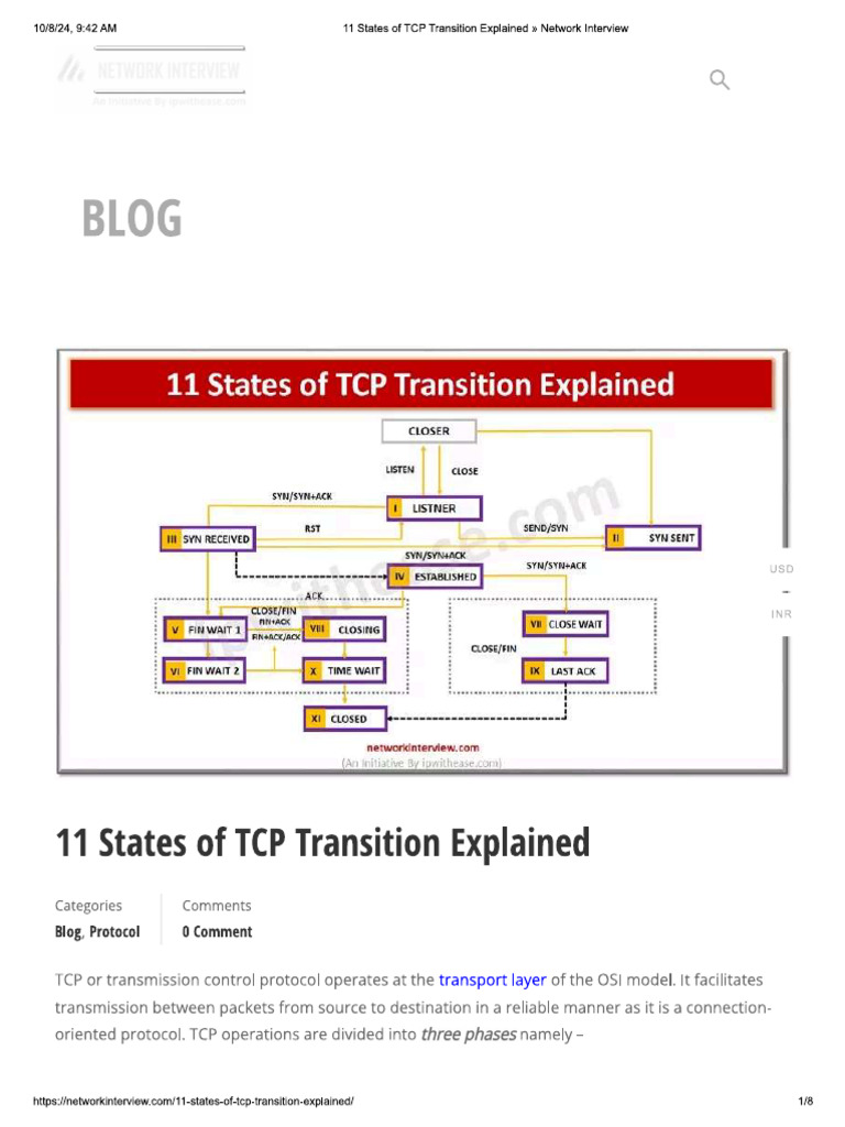 States of TCP Transition Computer Network (Network Layer) | PDF