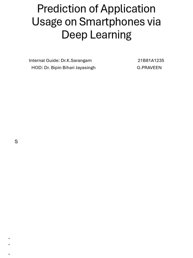 Presentation12 | PDF | Mobile App | Deep Learning