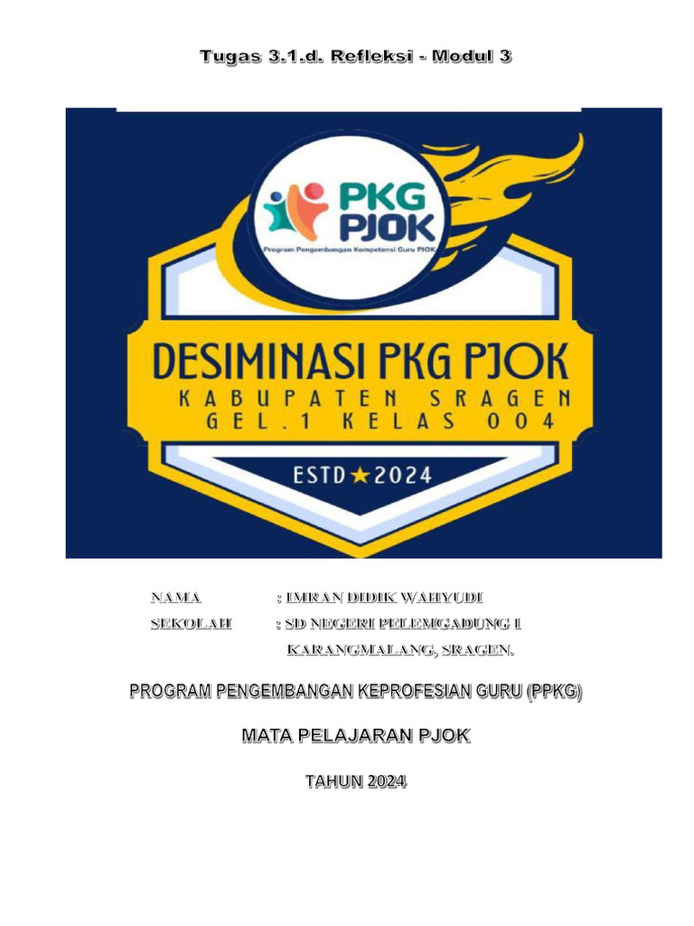 Tugas 3.1.d. Refleksi - Modul 3 | PDF