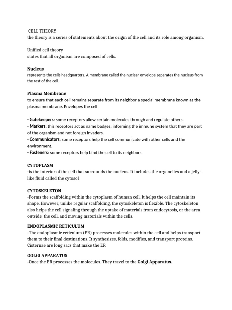 Cell Theory | PDF