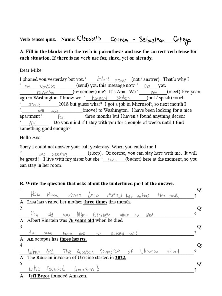 Verb Tenses Workshop 2024-1 | PDF | Languages | Foreign Language Studies