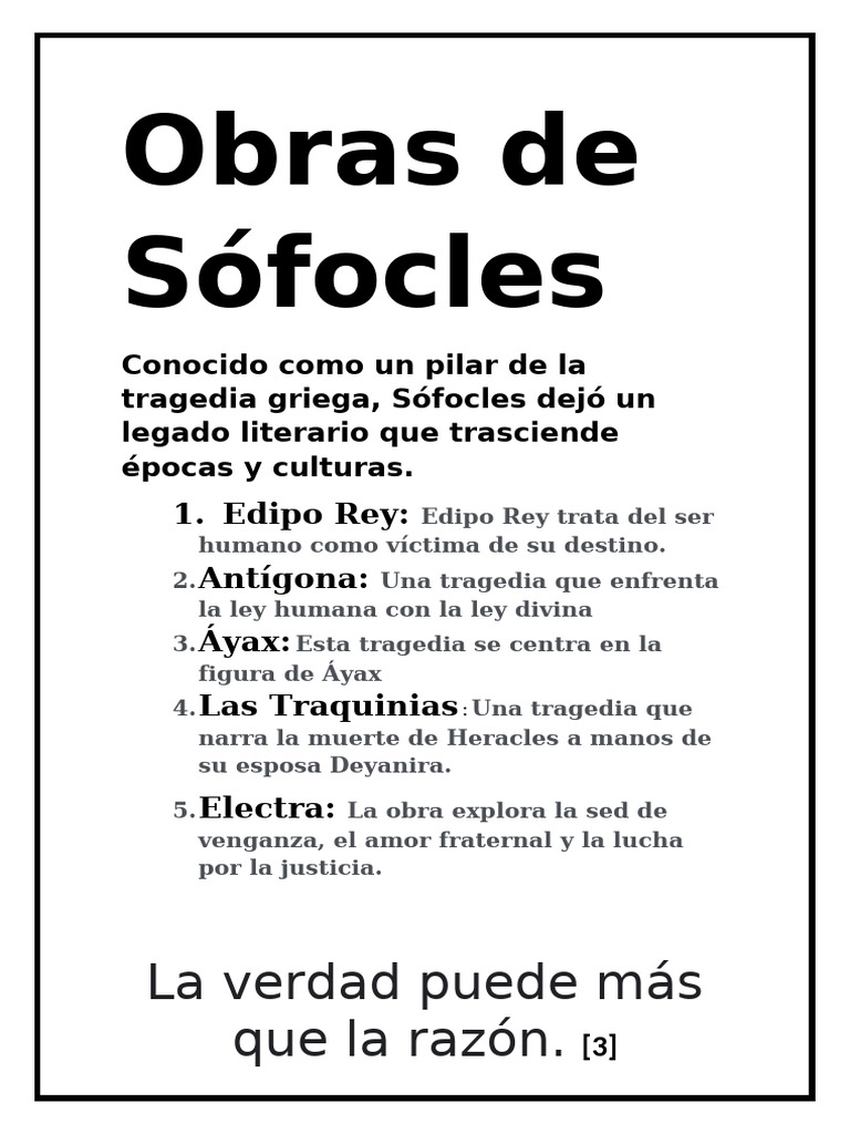 Obras de Sófocles | PDF | Libros para adolescentes