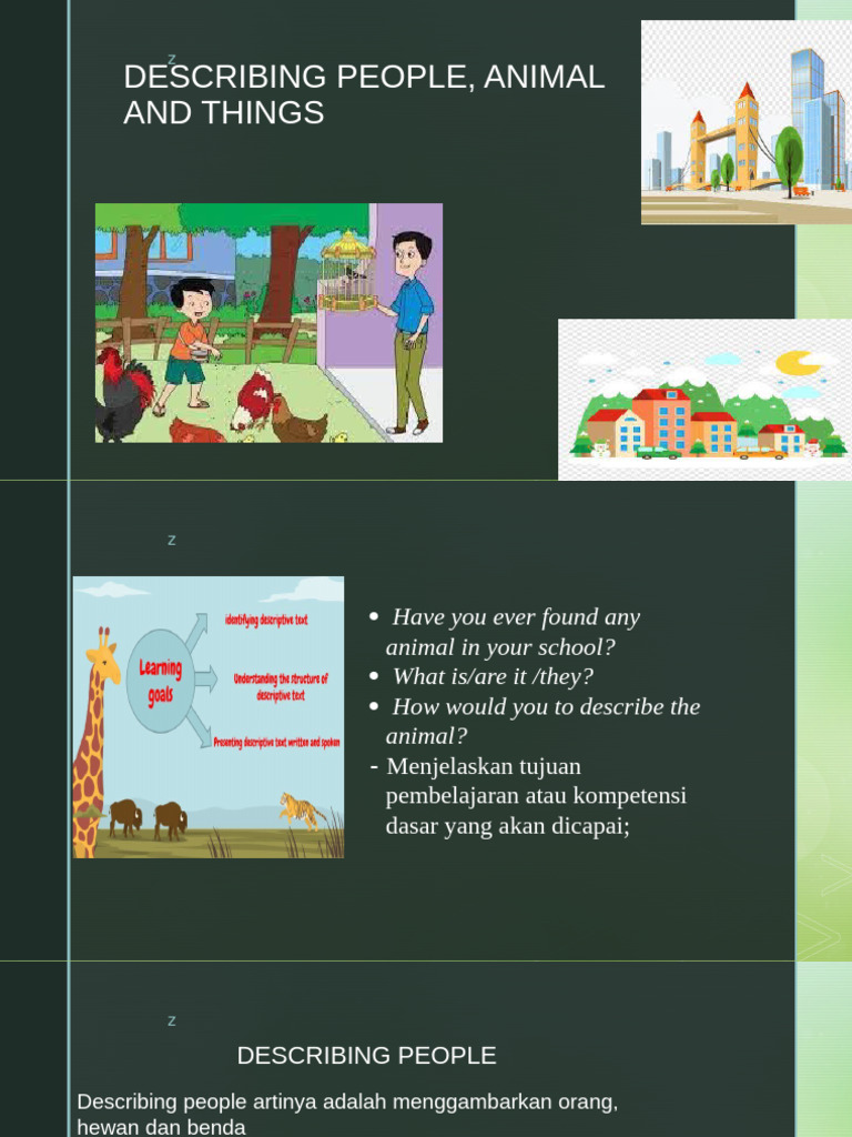 Describing People and Animals | PDF