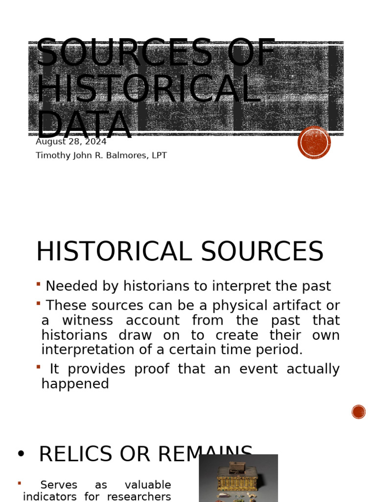 Chapter 1 Lesson 2 - SOURCES OF HISTORICAL DATA | PDF | Narrative ...