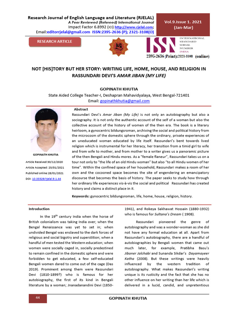 Not His Tory But Her Story Writing Life-1 | PDF | Vaishnavism | Feminism