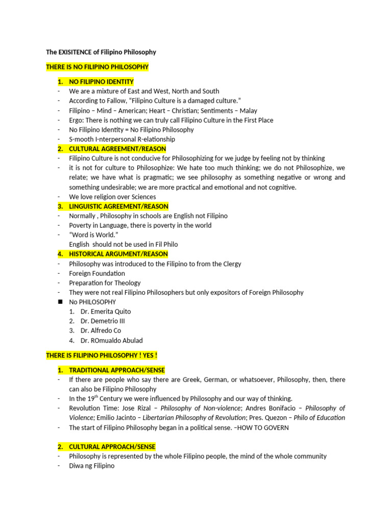 NOtes in Filipino Philosophy | PDF | Social Science | Science & Mathematics