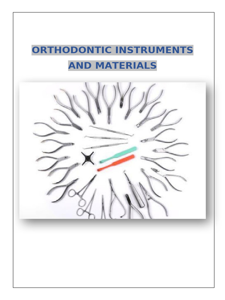 Essential Orthodontic Instruments List | PDF