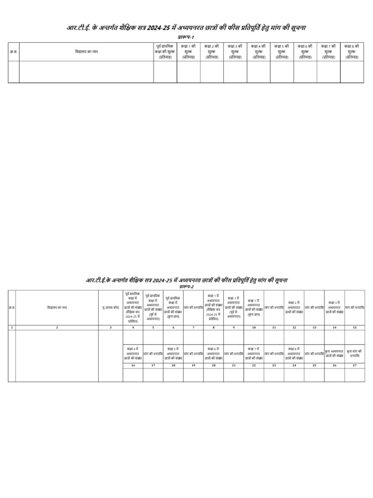 Rte Fees Demand Format 1 & 2 | PDF