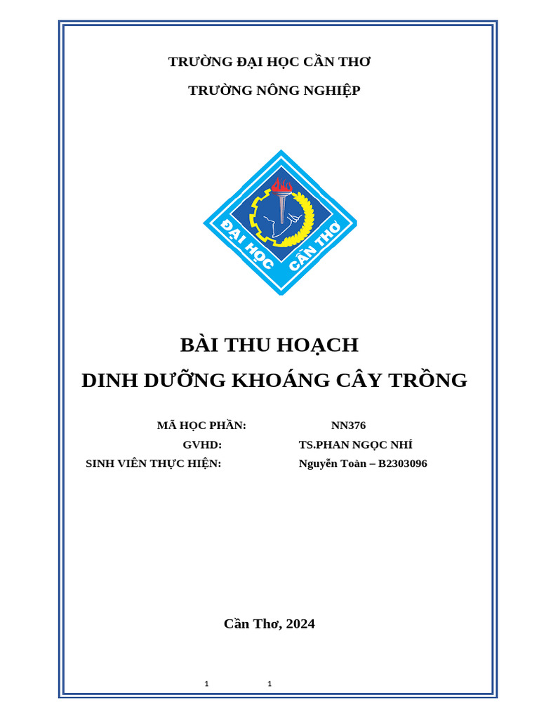 Dinh Duong Cay Bap | PDF