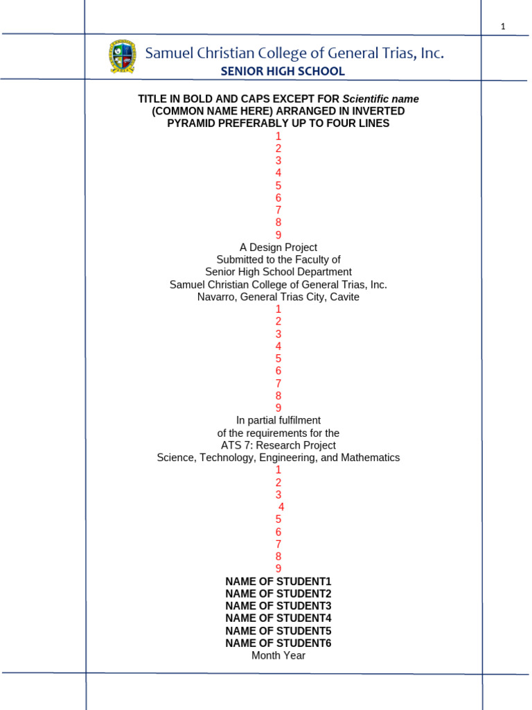 Sample Manuscript SHS 2024 | PDF | Science