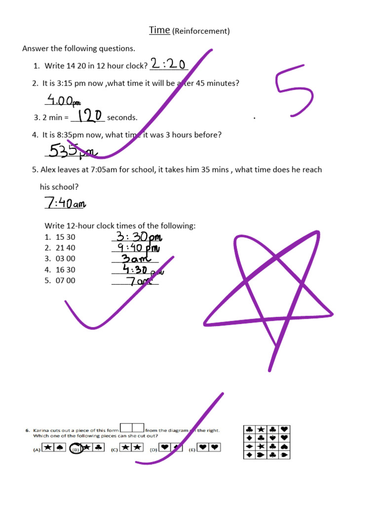 Edited - Edited - Time Worksheet | PDF
