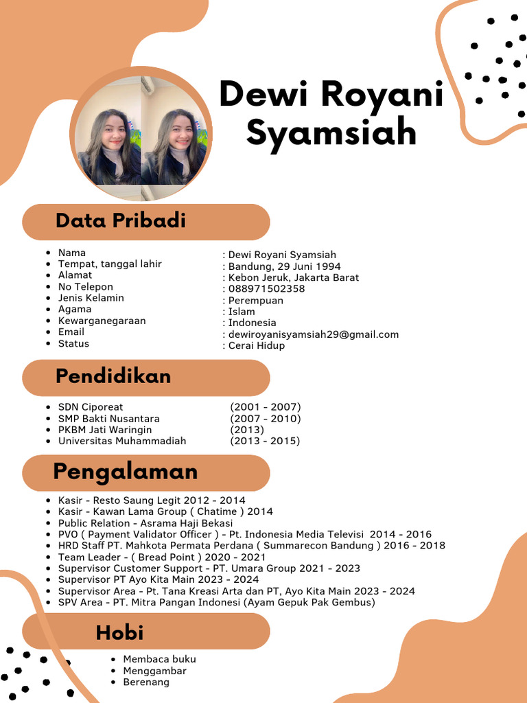 CV Dewi Royani Syamsiah | PDF | Agama & Spiritualitas