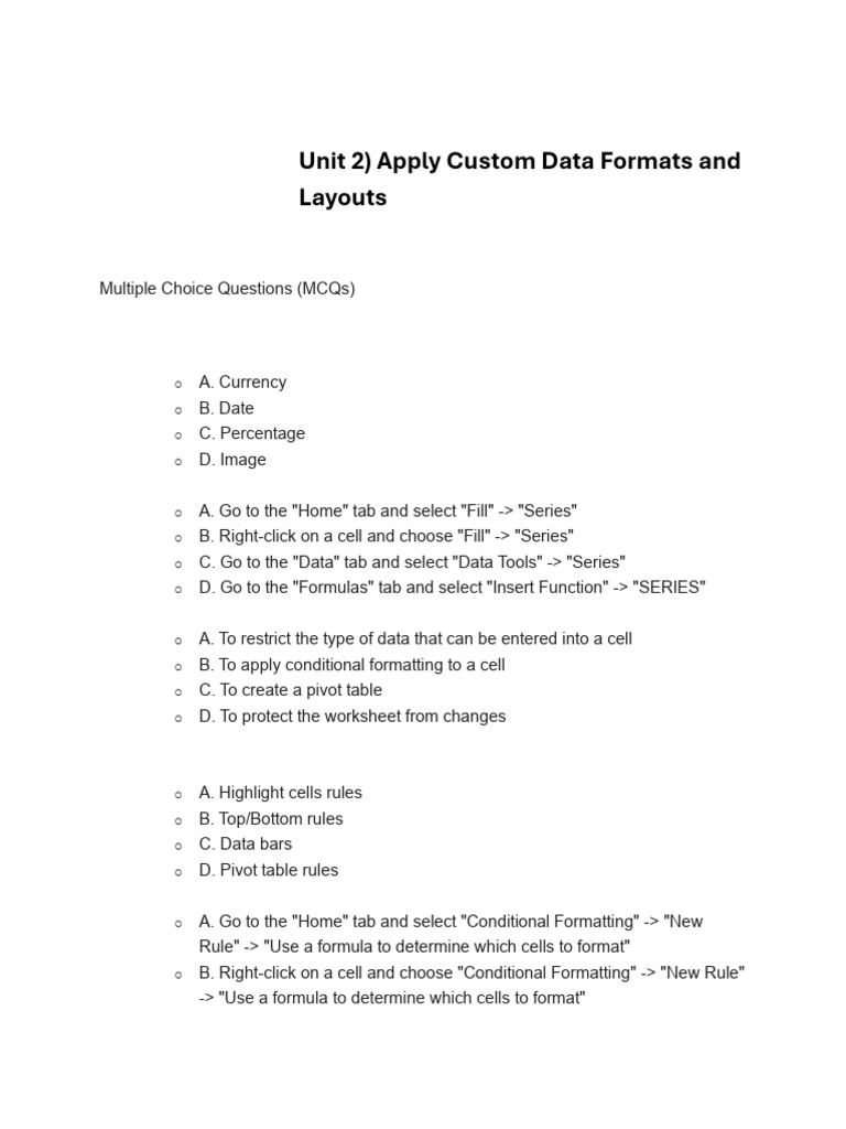 OE EXCEL UNIT 2 | PDF | Variance | Microsoft Excel OE EXCEL UNIT 2 | PDF | Variance | Microsoft Excel