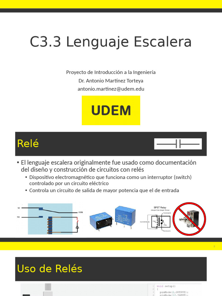 C3.3 Lenguaje Escalera | PDF | Relé | Ciencias de la Computación