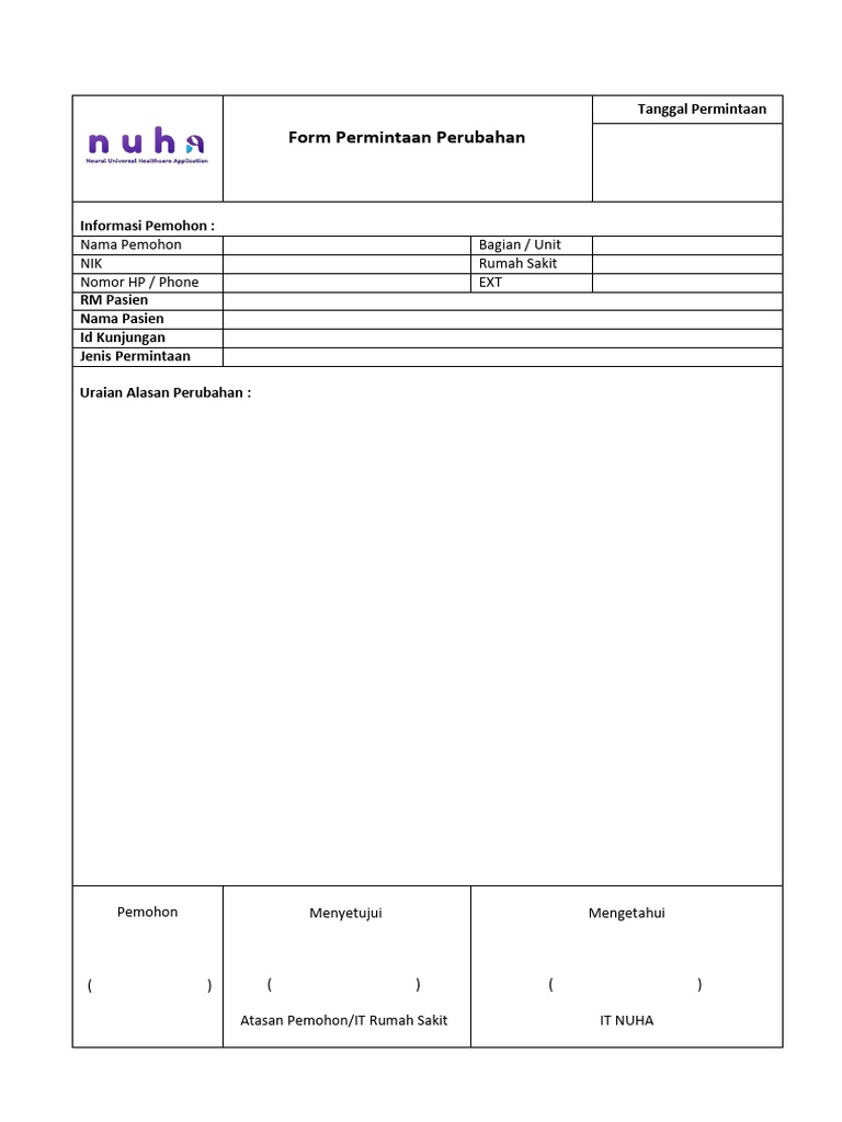 Form Permintaan Perubahan | PDF
