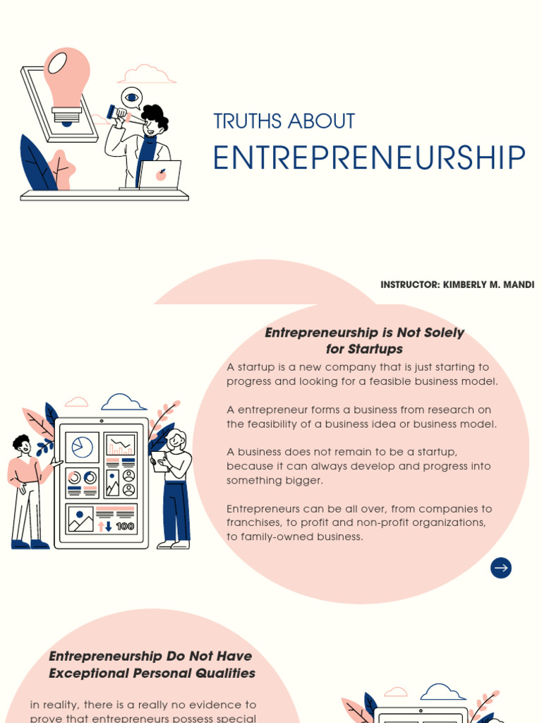 Truths About Entrepreneurship | PDF | Entrepreneurship | Startup Company