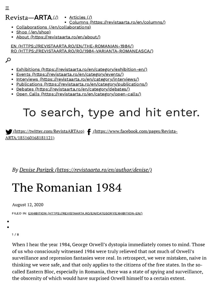 The Romanian 1984 - Revista Arta | PDF