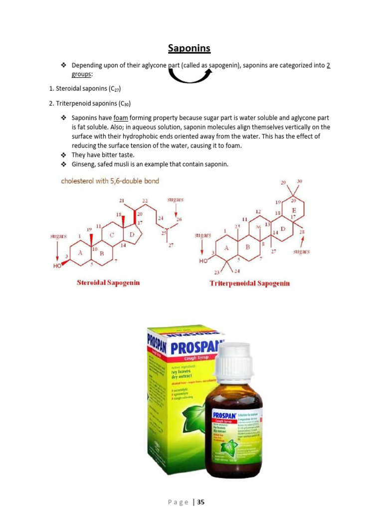 Saponins and Tannins: Types and Tests | PDF | Hydrolysis