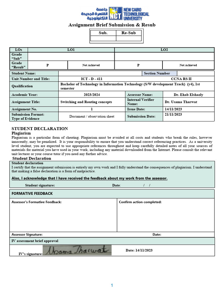 4th Year CCNA Assignment 1 | PDF | Computer Network | Router (Computing)