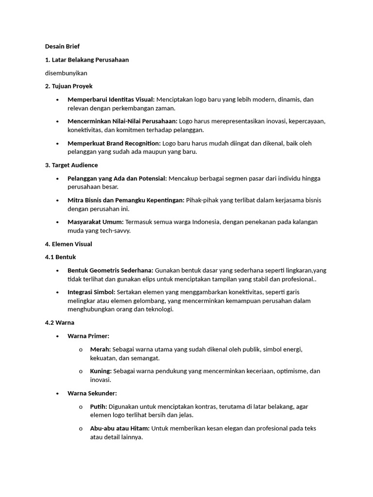 Contoh Desain Brief Logo Modern | PDF | Karier & Perkembangan | Bisnis