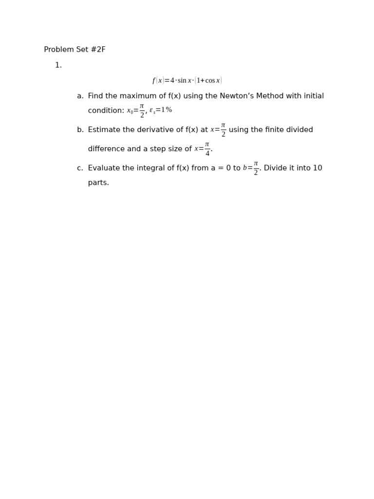 Problem Set 2F | PDF