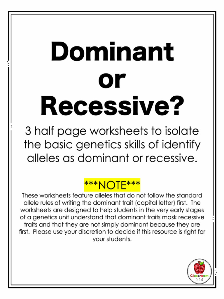 Genetics and Heredity Worksheets | PDF