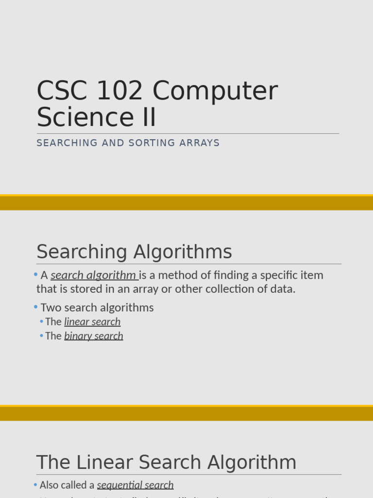 Searching and Sorting Arrays | PDF | Computing | Applied Mathematics