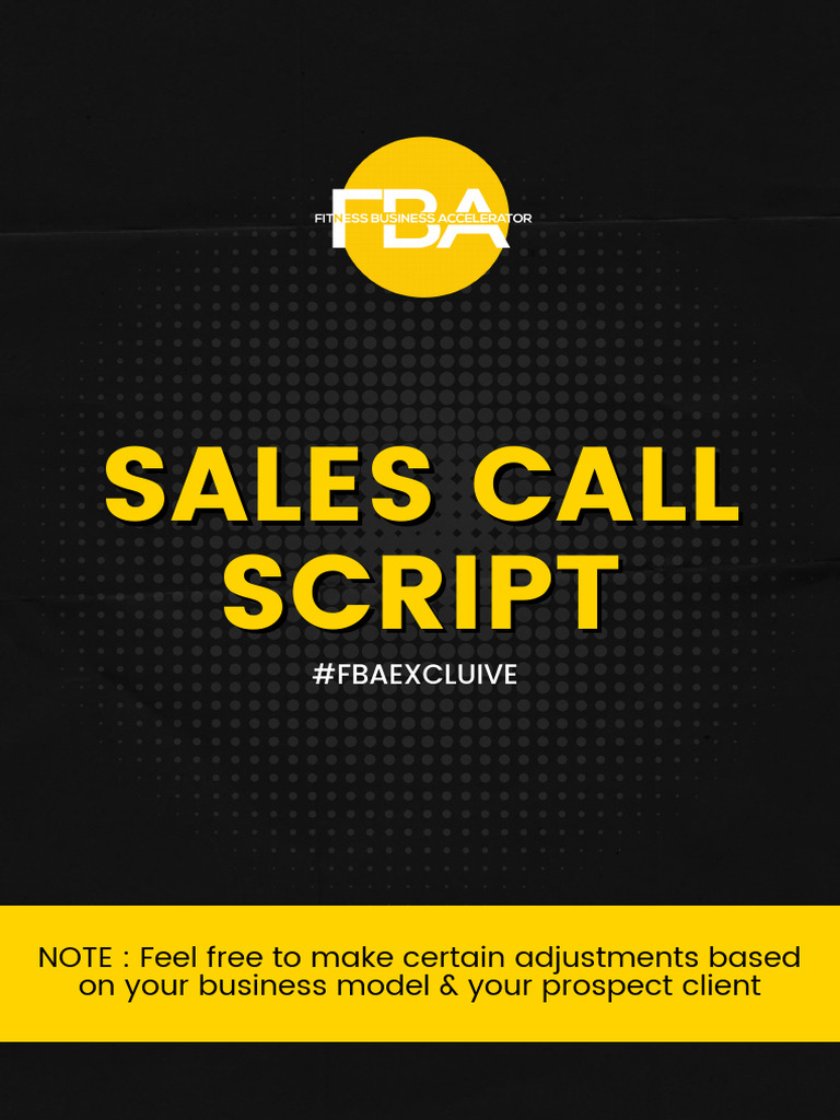 Sales Call Script | PDF | Self-Improvement