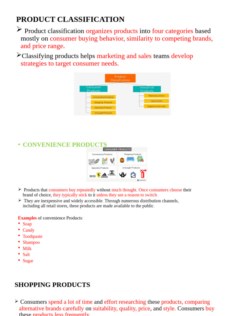 Understanding Product Classification Types | PDF | Brand | Final Good