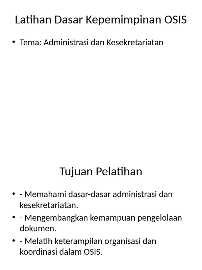 LDK OSIS Administrasi Dan Kesekretariatan | PDF