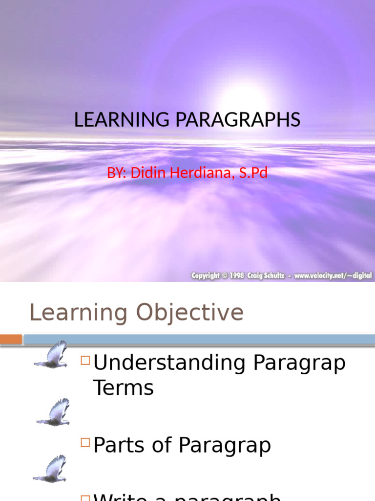 Learning Paragraphs | PDF | Paragraph