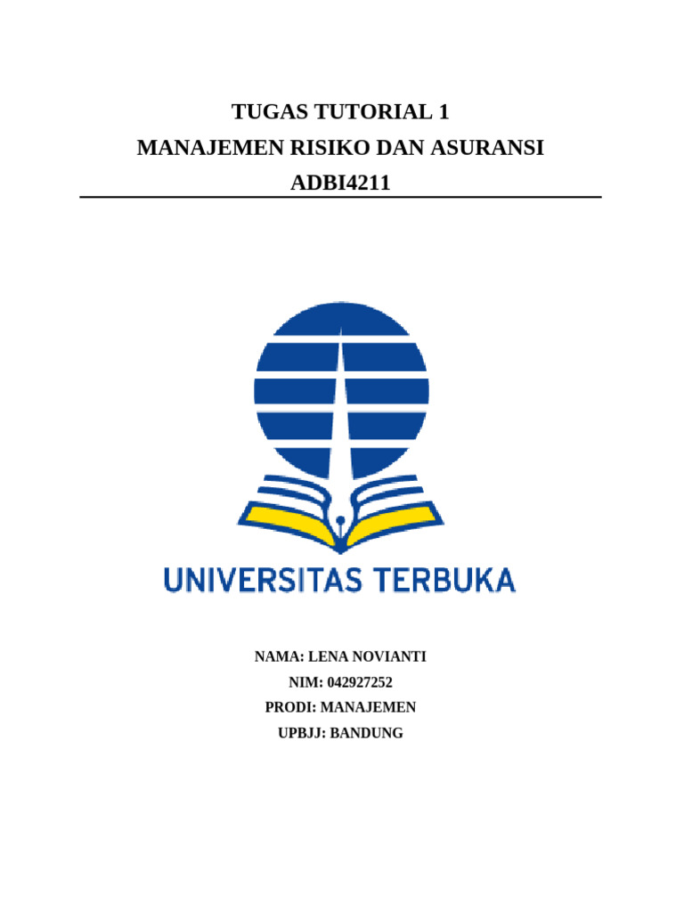 Tugas 1 Manajemen Risiko Dan Asuransi | PDF