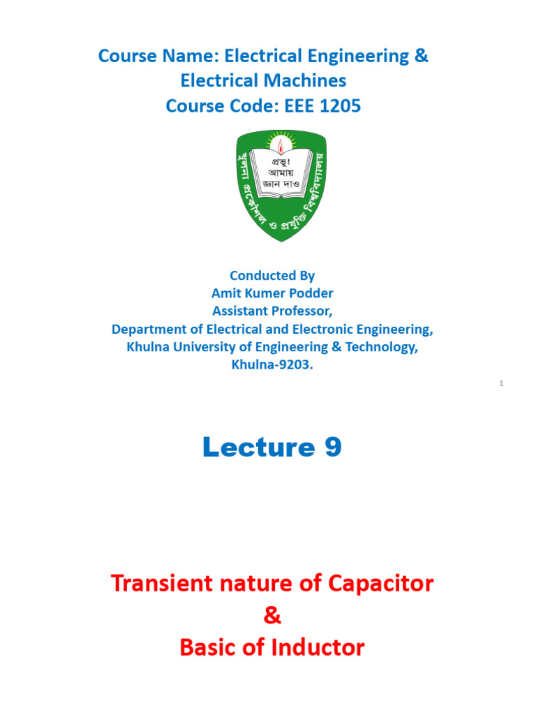 EEE_1205_lecture_9_ME | PDF | Inductor | Capacitor