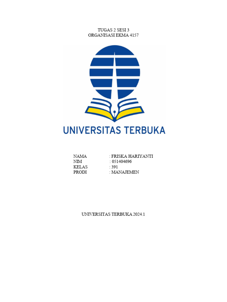Friska Tugas 2 Organisasi - 391 | PDF | Karier & Perkembangan | Bisnis