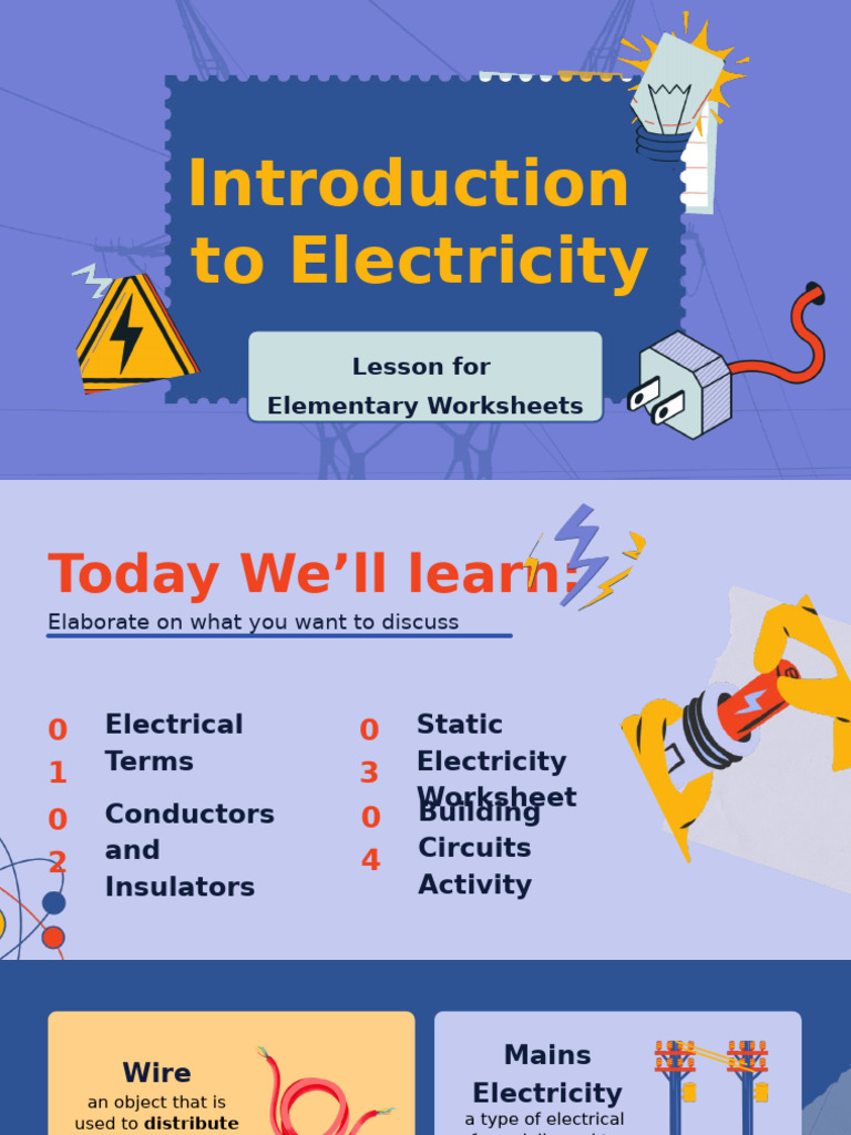 Introduction To Electricity Lesson For Elementary Worksheets | PDF ...