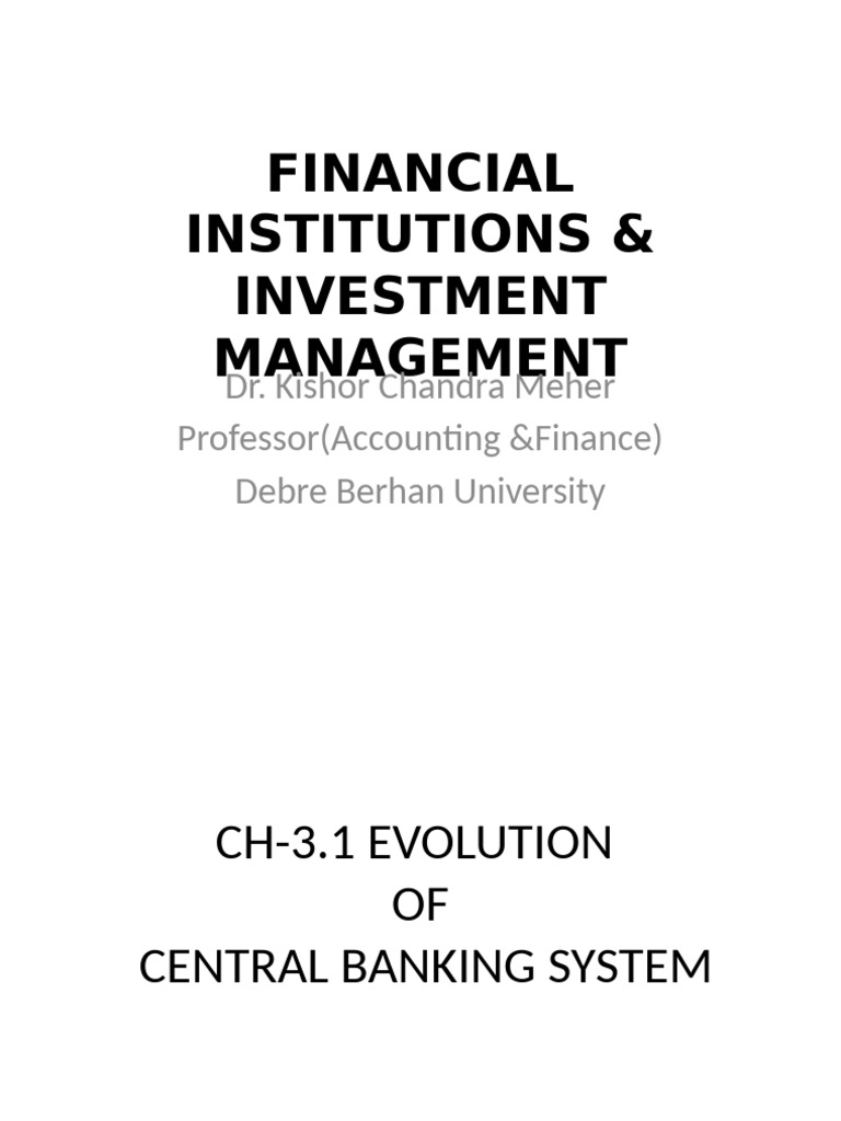 Evolution of Central Banking Systems | PDF | Banks | Central Banks
