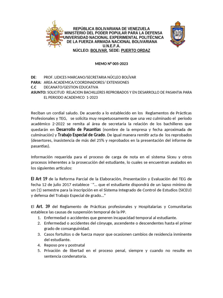 Memo 005-2023 | PDF | Gobierno