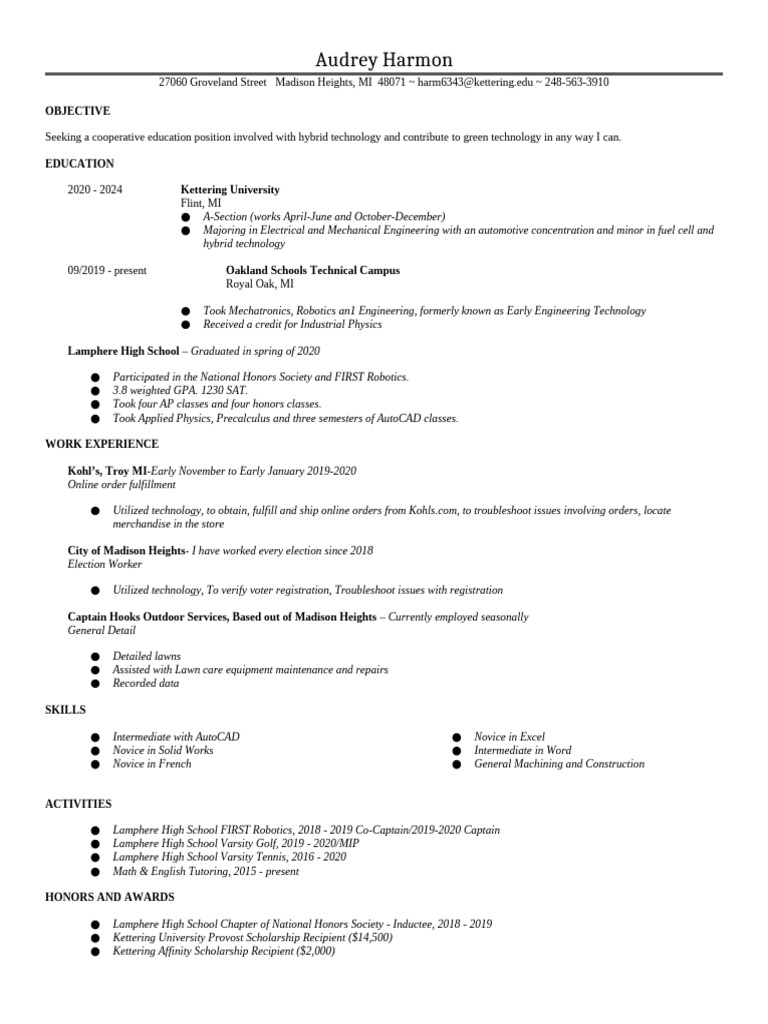 Audrey Harmon | PDF | Engineering