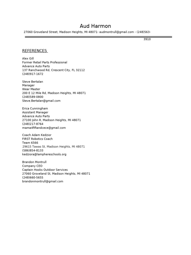 Aud's References | PDF