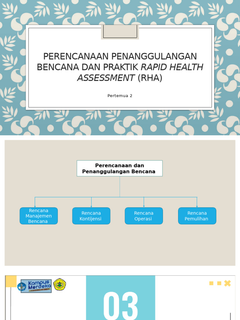 Perencanaan Penanggulangan Bencana Dan Praktik Rapid Health Assessment | PDF