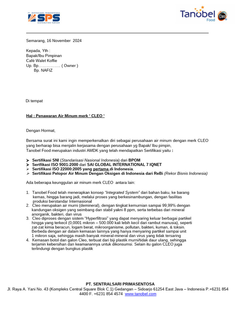 Penawaran Cafe Wallet Koffin Dan Kalamasa Cafe Weleri | PDF | Griya ...