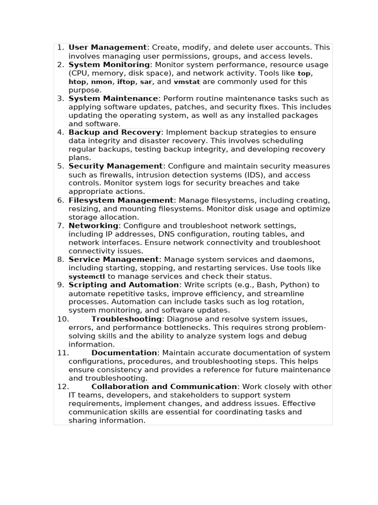 Daily IT System Management Tasks | PDF | Security | Computer Security