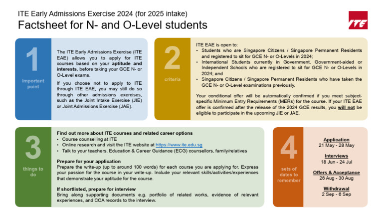 Ite Eae 2025 Intake Factsheet | PDF | Student Assessment And Evaluation ...