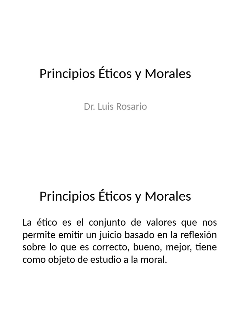 Principios Éticos y Morales | PDF | Moralidad | Sociedad